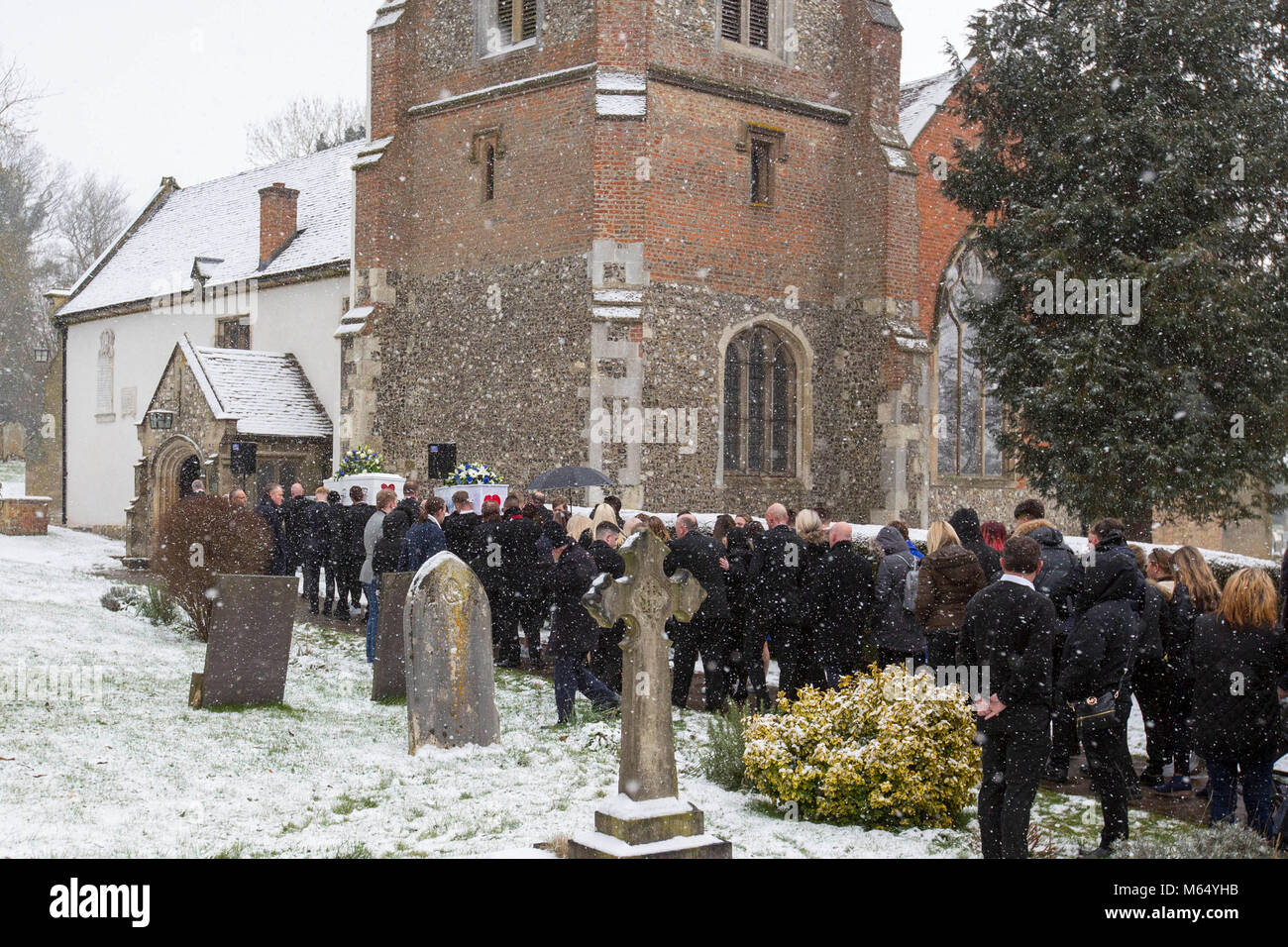 Mourners follow as the coffins of teenagers Harry Rice, 17 and Josh ...