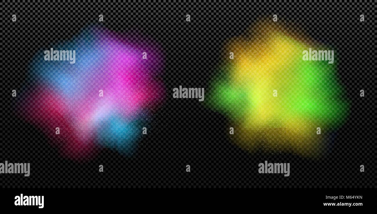 Set of explosions of colors is isolated on a transparent background ...