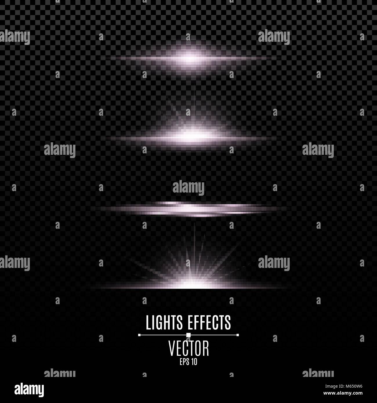 Bright lights effects isolated on a transparent background. Bright ...