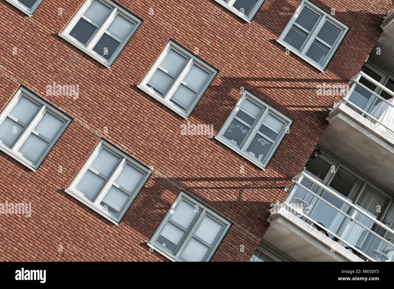 block of flats photographed at an angle Stock Photo - Alamy
