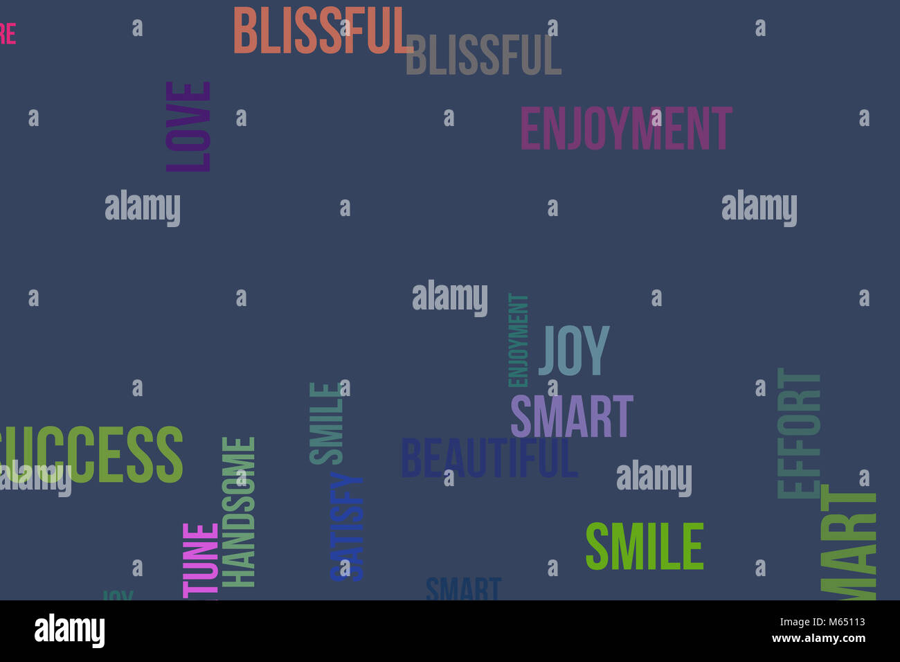 Happy word cloud, for design wallpaper, texture or background Stock ...