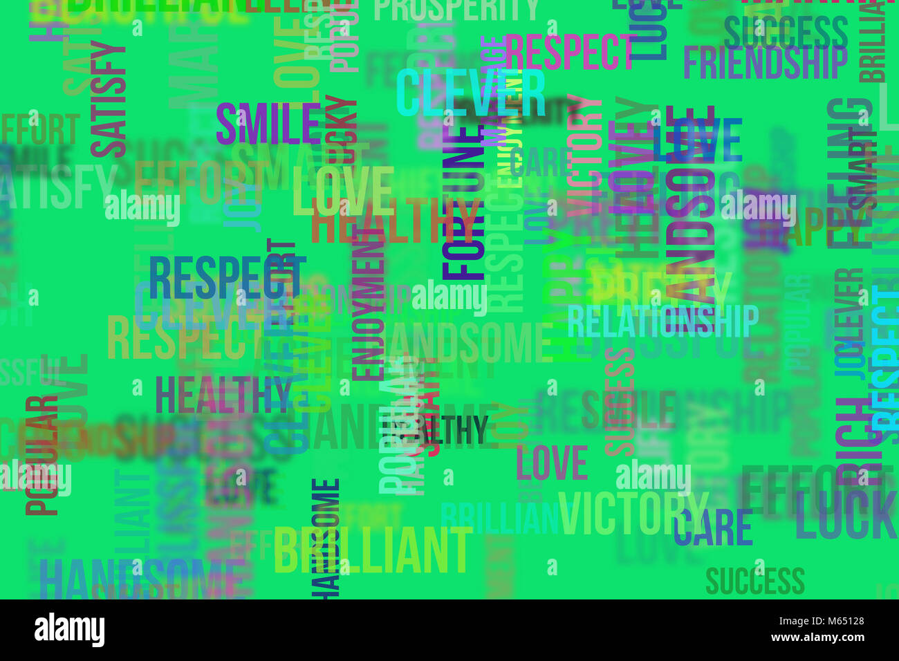 Happy word cloud, for design wallpaper, texture or background Stock ...