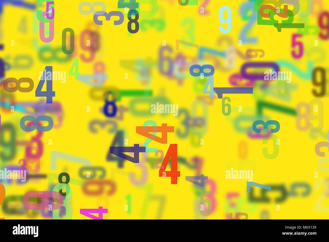 Colorful & blur number from 0 to 9, word cloud for education or ...