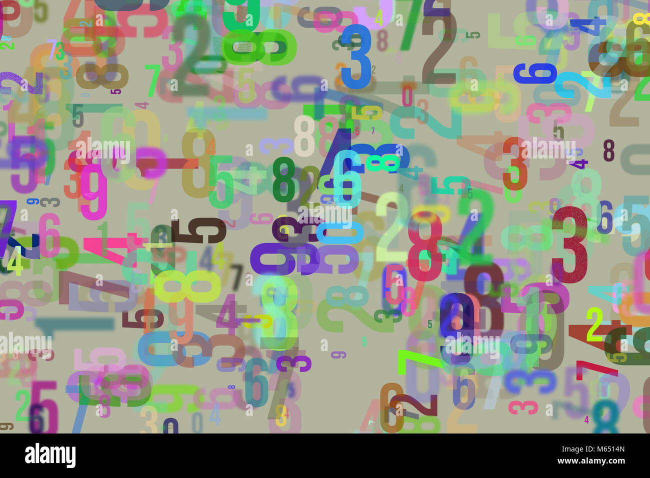 Colorful & blur number from 0 to 9, word cloud for education or ...