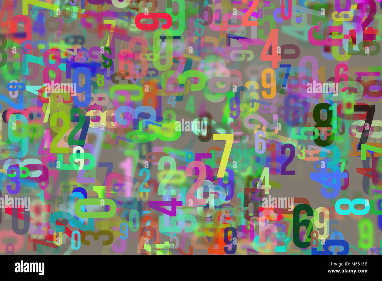 Colorful & blur number from 0 to 9, word cloud for education or ...