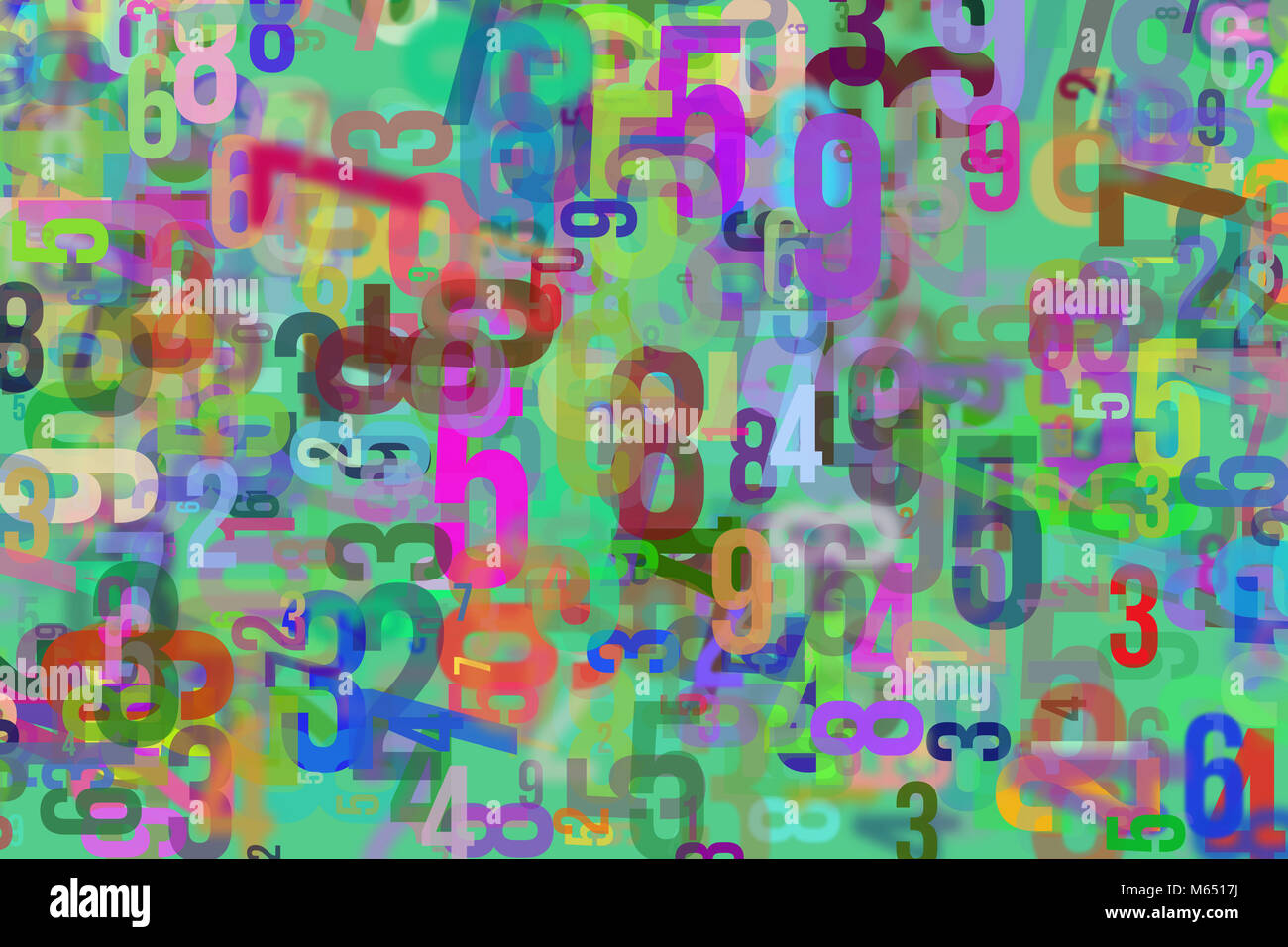 Colorful & blur number from 0 to 9, word cloud for education or ...