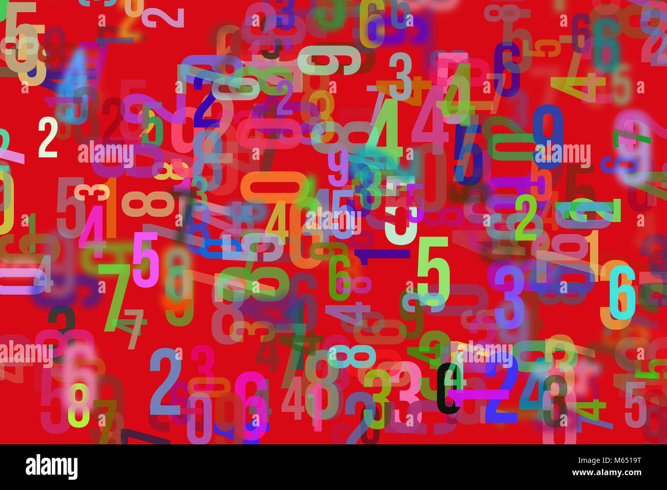 Colorful & blur number from 0 to 9, word cloud for education or ...