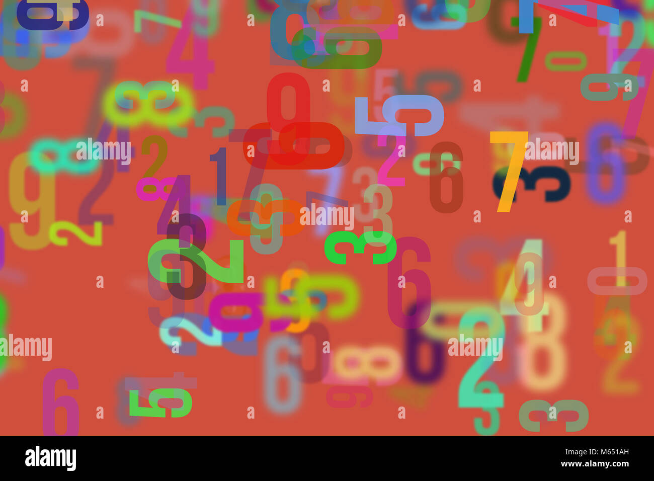 Colorful & blur number from 0 to 9, word cloud for education or ...