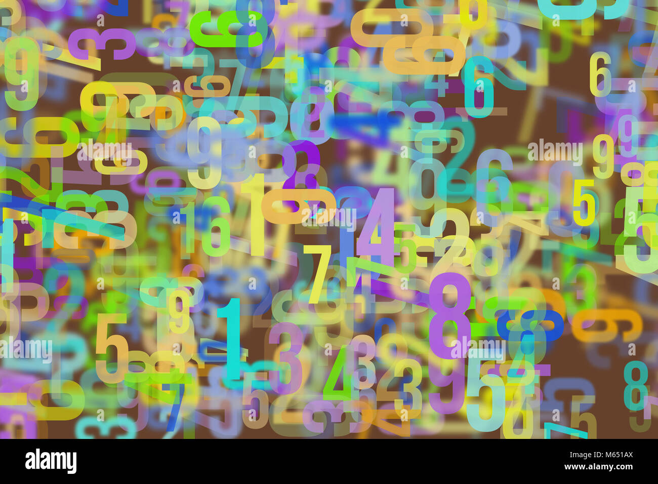 Colorful & blur number from 0 to 9, word cloud for education or ...