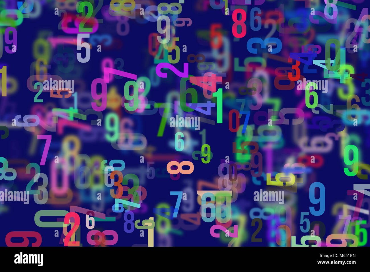 Colorful & blur number from 0 to 9, word cloud for education or ...