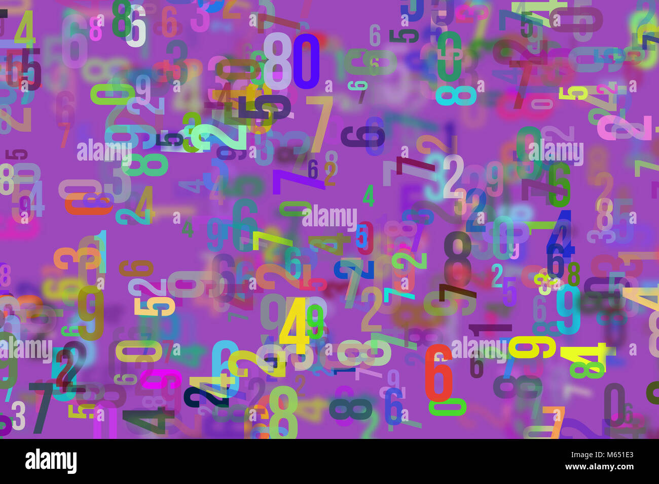 Colorful & blur number from 0 to 9, word cloud for education or ...