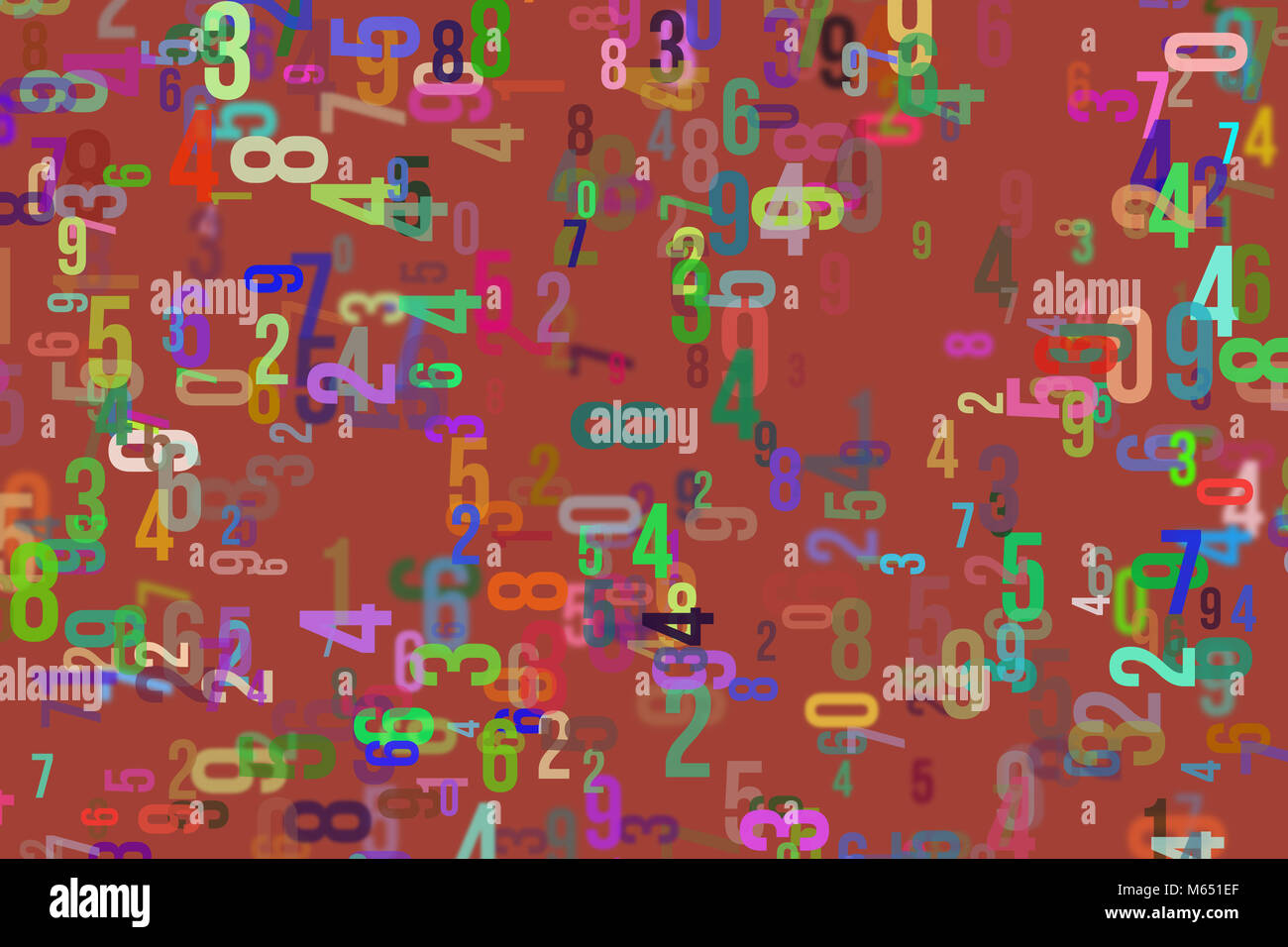 Colorful & blur number from 0 to 9, word cloud for education or ...