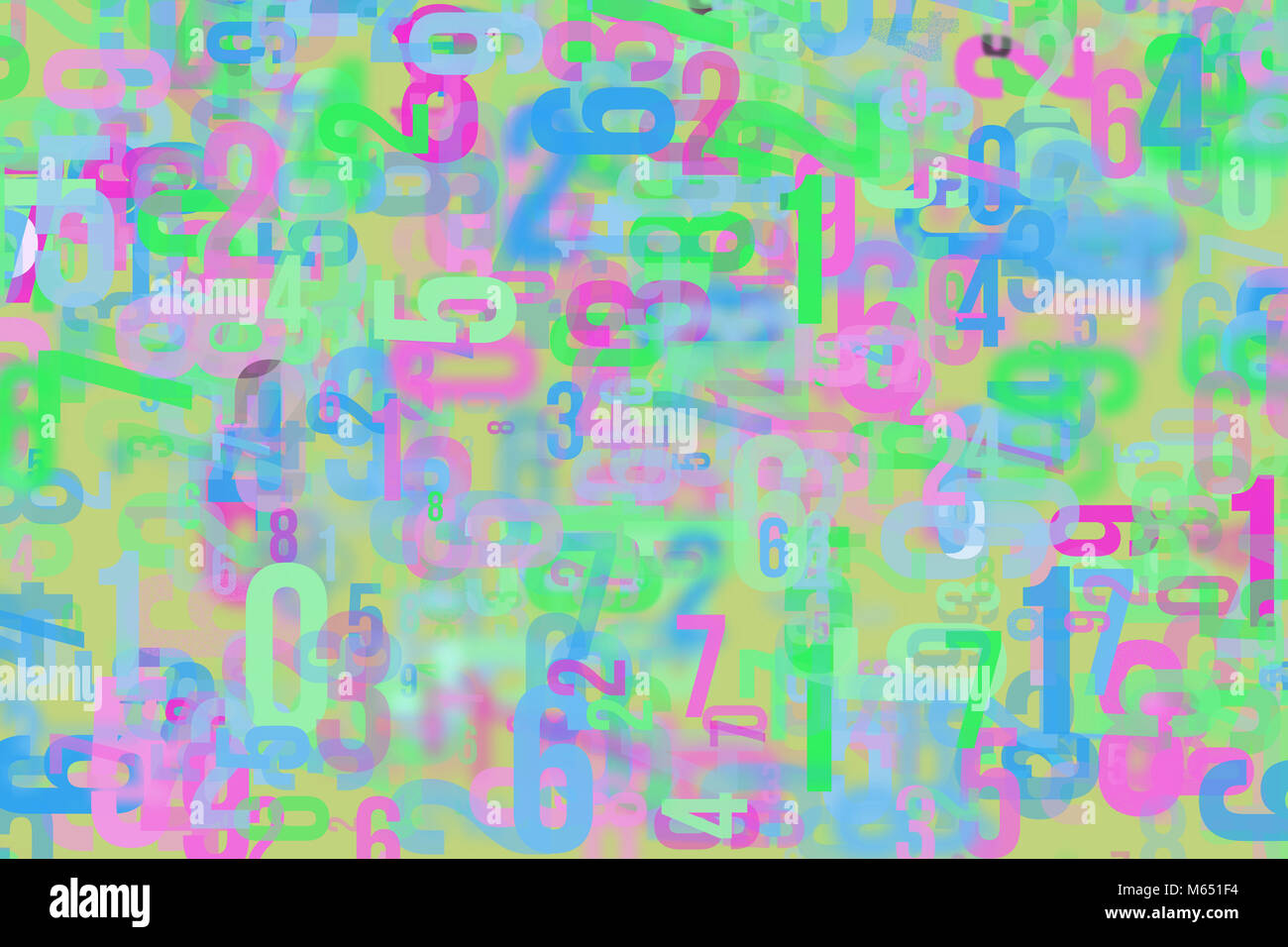 Colorful & blur number from 0 to 9, word cloud for education or ...