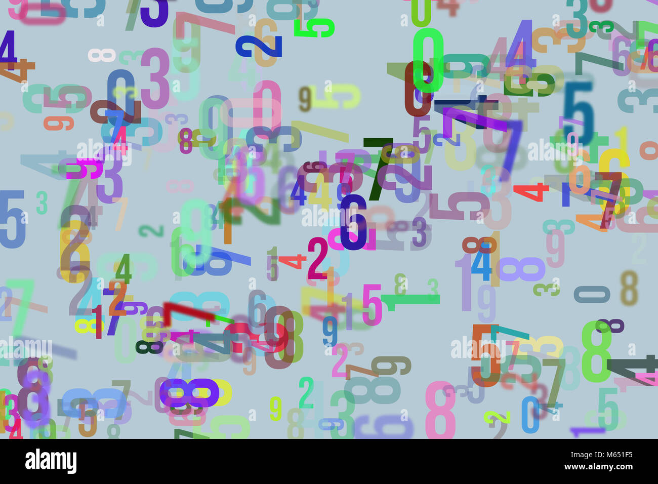 Colorful & blur number from 0 to 9, word cloud for education or ...