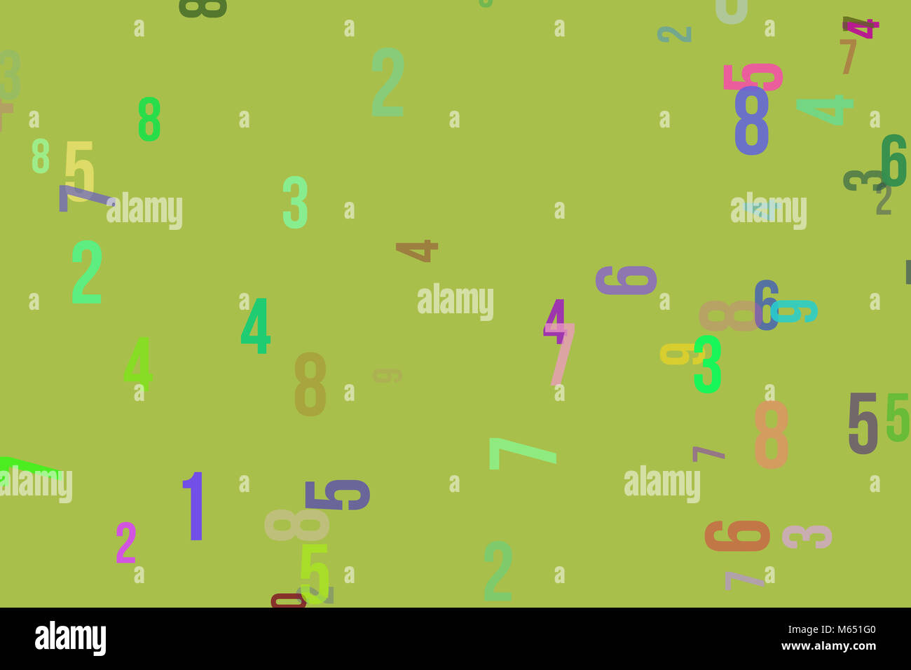 Colorful & blur number from 0 to 9, word cloud for education or ...