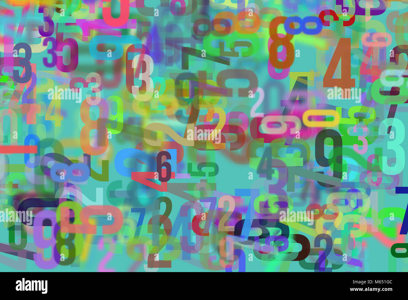 Colorful & blur number from 0 to 9, word cloud for education or ...
