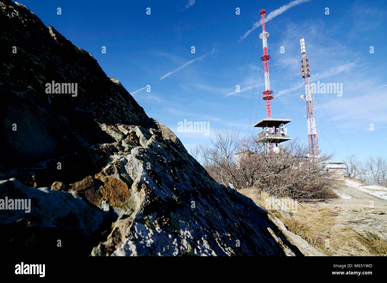 View on TV repeater on sunny day Stock Photo - Alamy