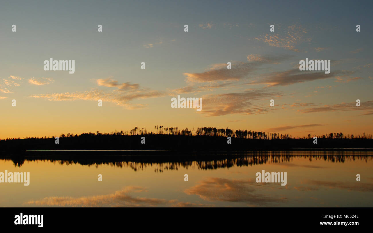 Sunset on Saganagons in the Quetico Stock Photo - Alamy