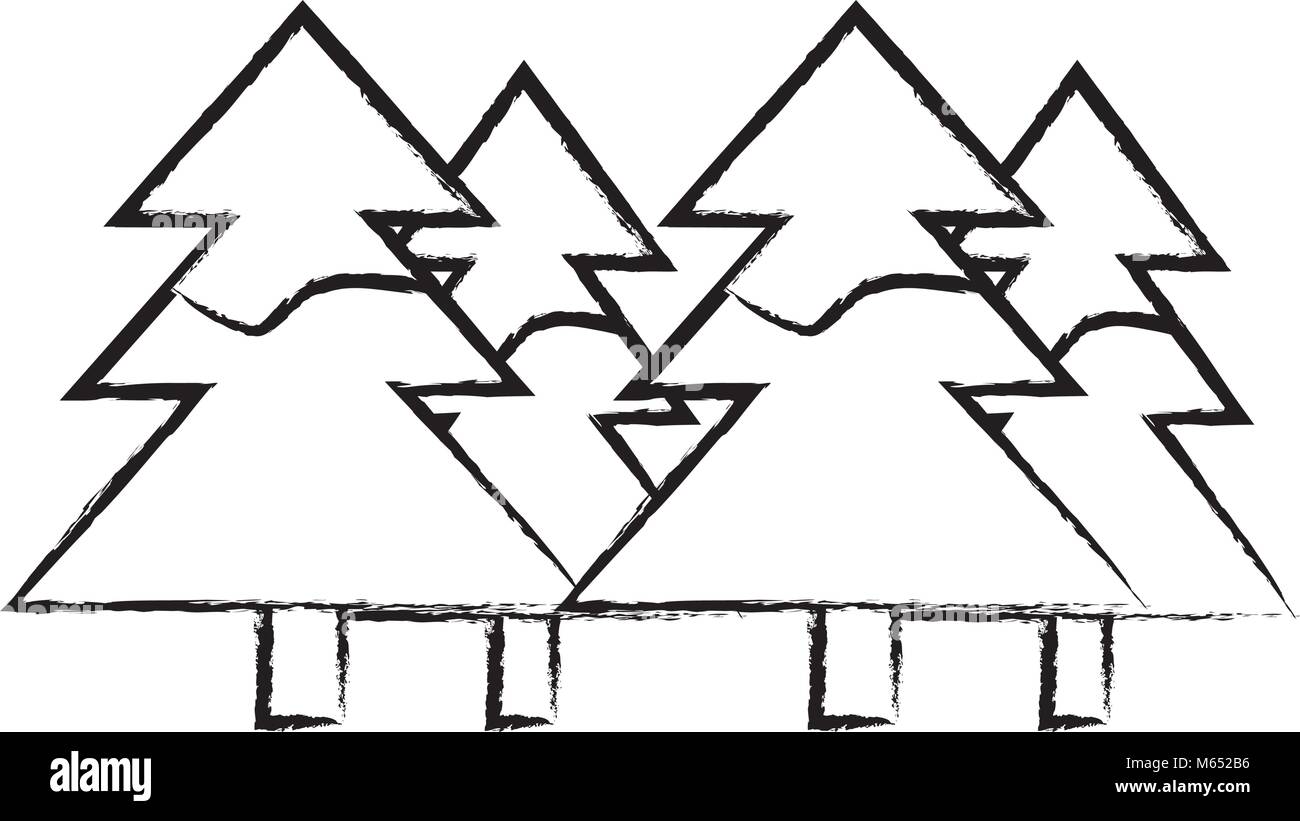 Pine icon flat style Black and White Stock Photos & Images - Alamy