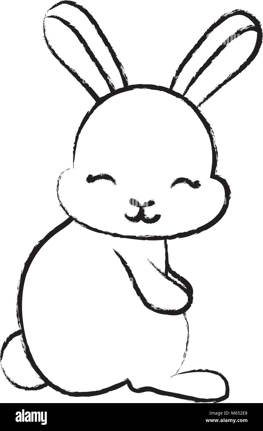 Rabbit Cartoon Black and White Stock Photos & Images - Alamy