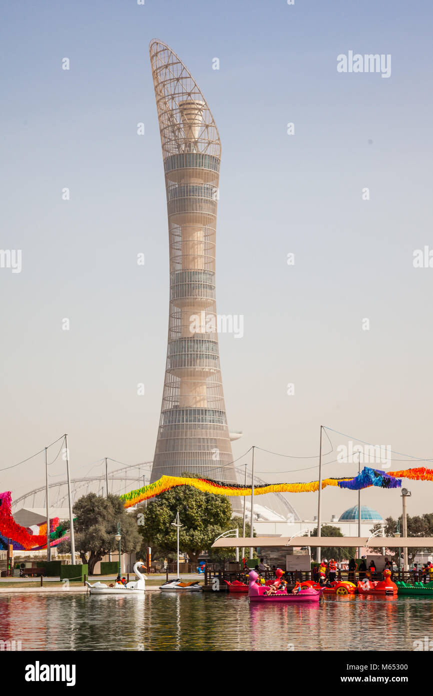 Aspire Park with The Torch in background Stock Photo - Alamy