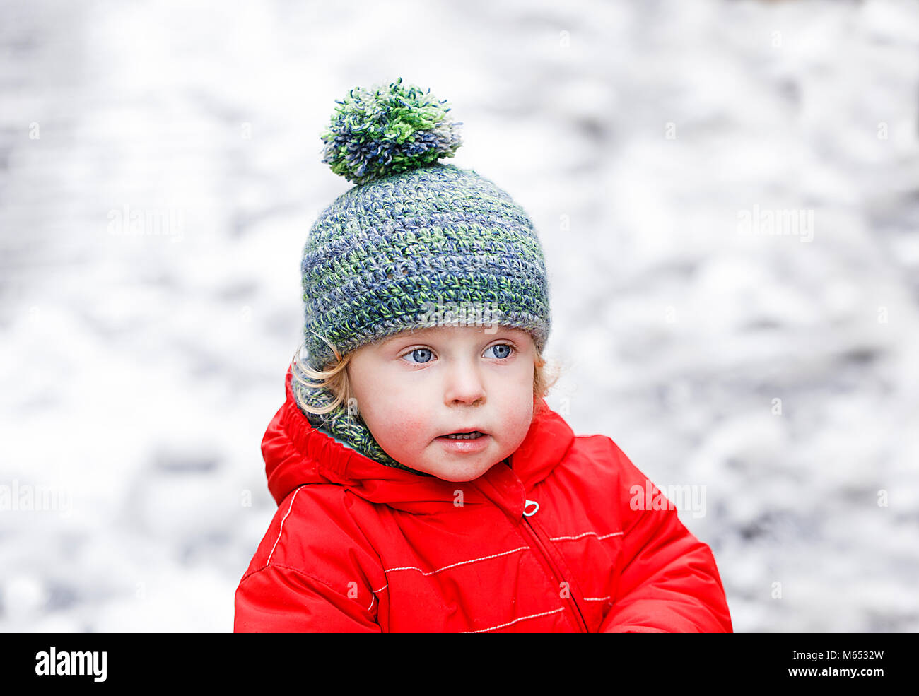 Child enjoys snow hi-res stock photography and images - Alamy