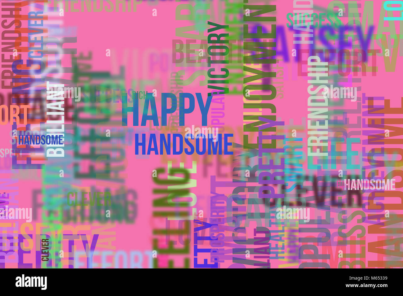 Happy word cloud, for design wallpaper, texture or background Stock ...