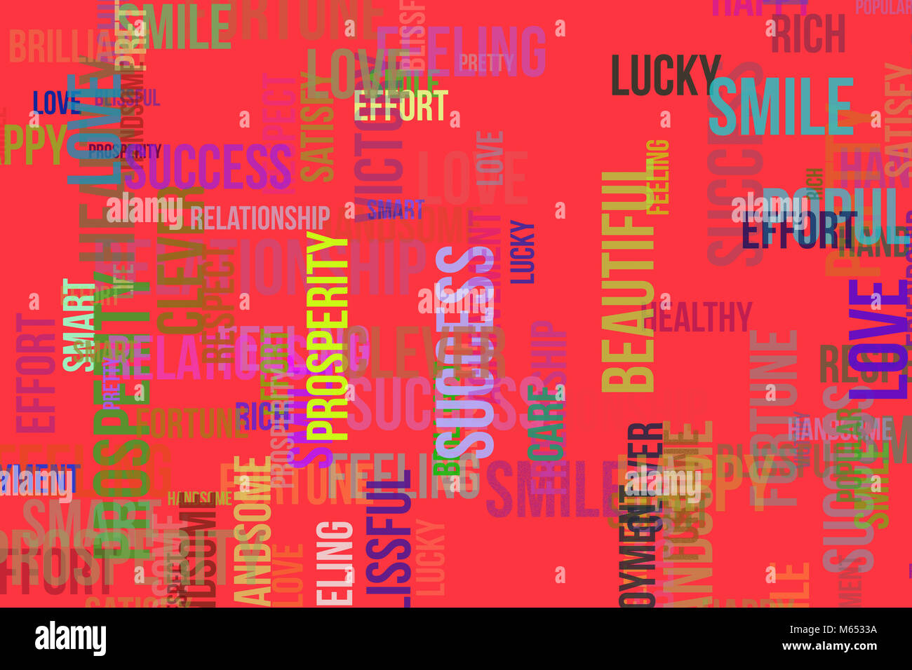 Happy word cloud, for design wallpaper, texture or background Stock ...