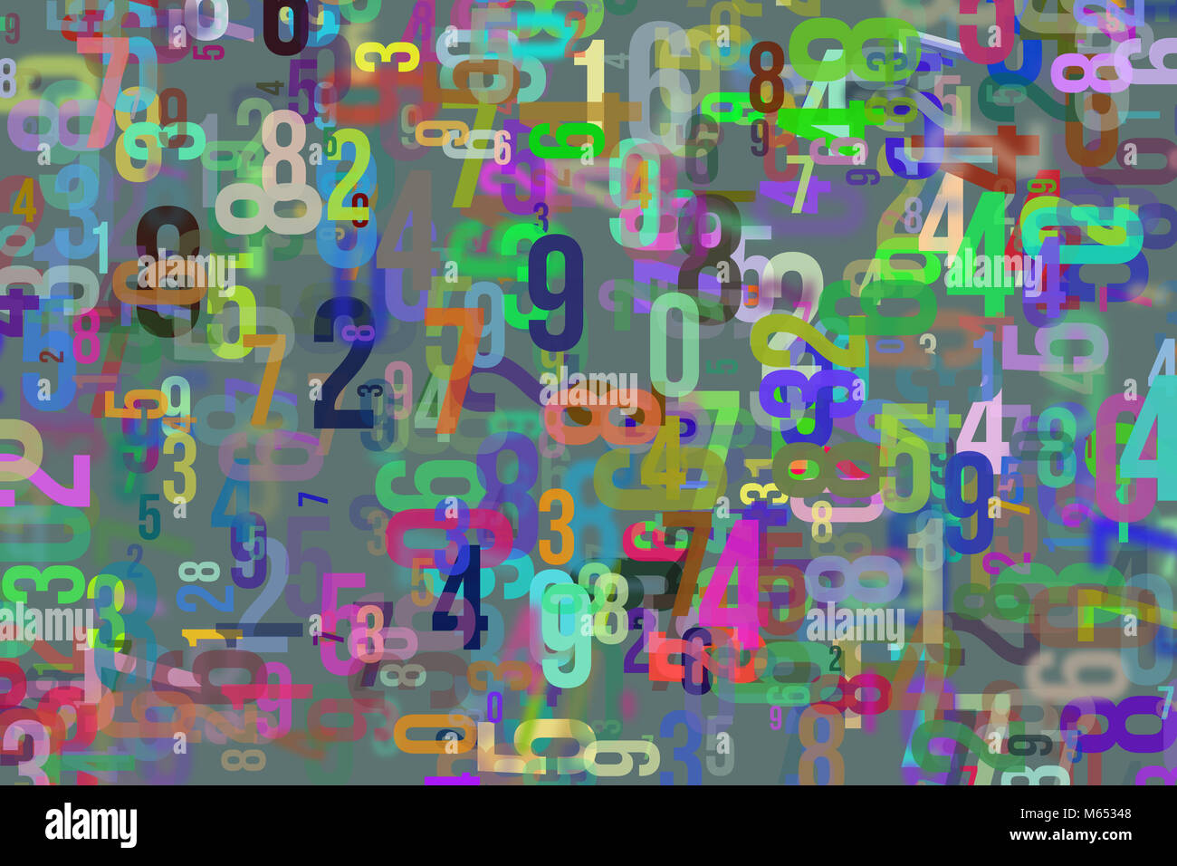 Colorful & blur number from 0 to 9, word cloud for education or ...