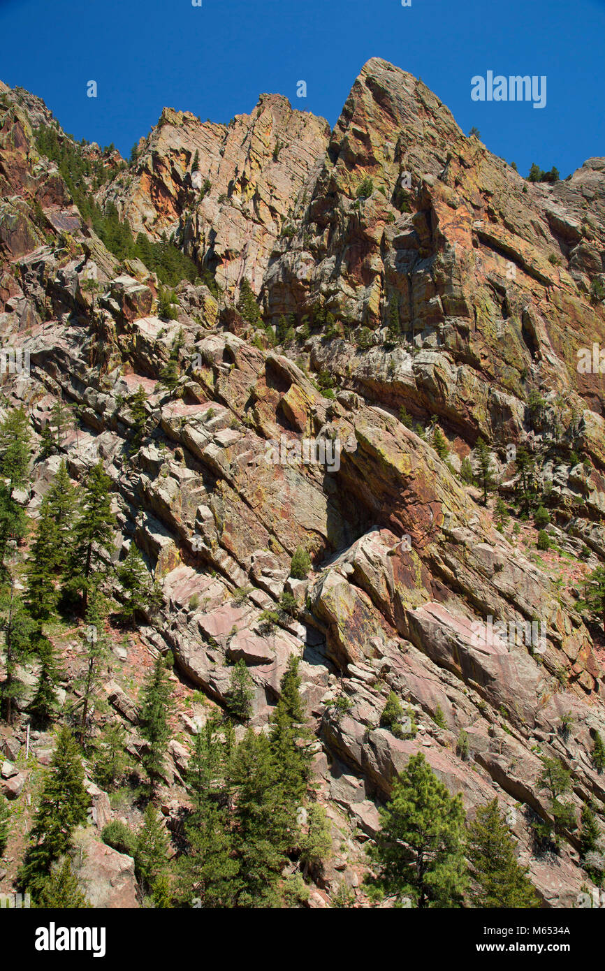 Canyon cliffs along Fowler Trail, Eldorado Canyon State Park, Colorado ...
