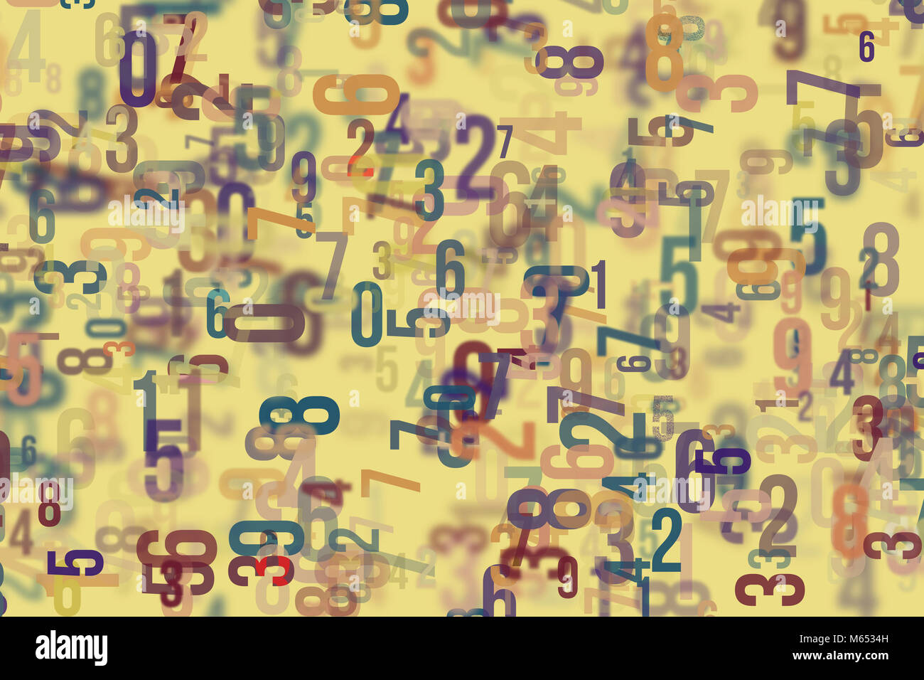 Colorful & blur number from 0 to 9, word cloud for education or ...