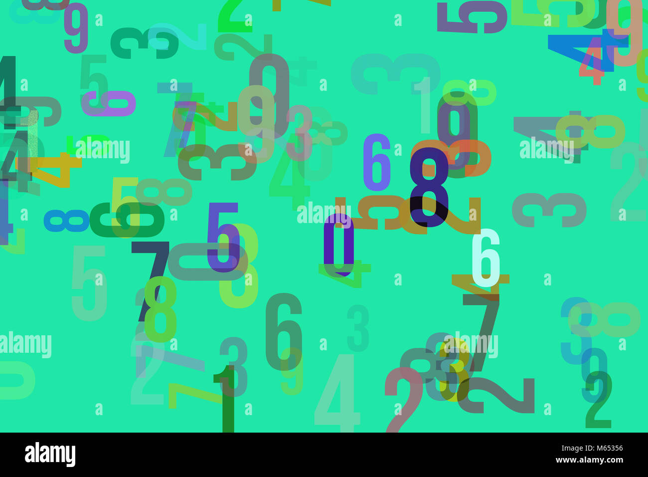 Colorful & blur number from 0 to 9, word cloud for education or ...