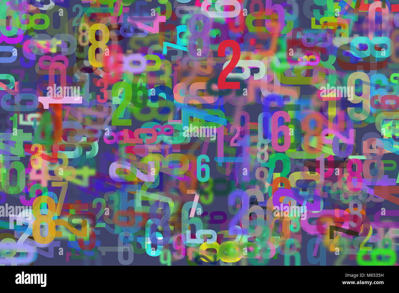 Colorful & blur number from 0 to 9, word cloud for education or ...