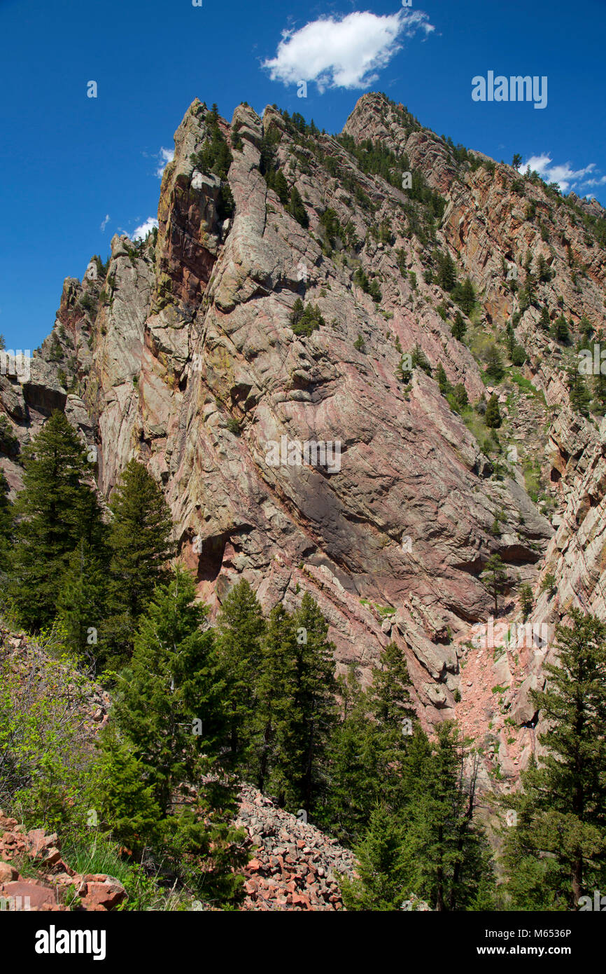 Canyon cliffs along Fowler Trail, Eldorado Canyon State Park, Colorado ...