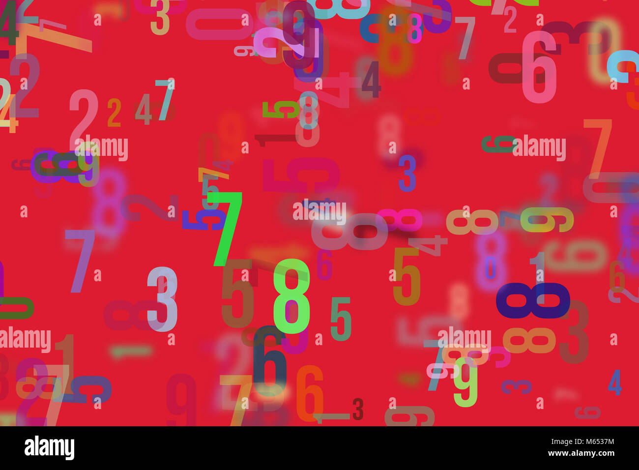 Colorful & blur number from 0 to 9, word cloud for education or ...