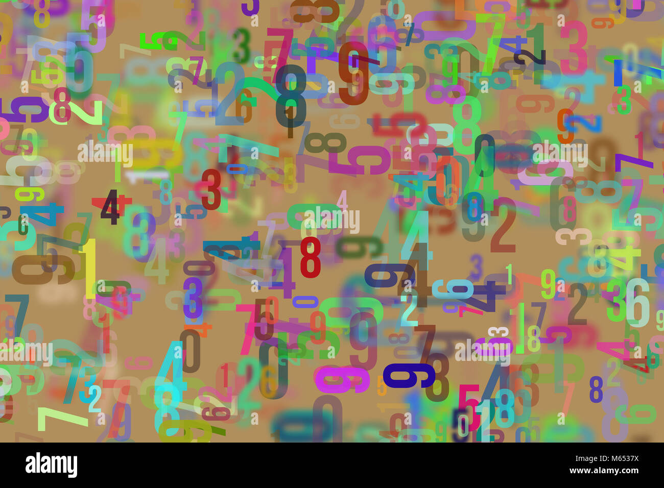 Colorful & blur number from 0 to 9, word cloud for education or ...