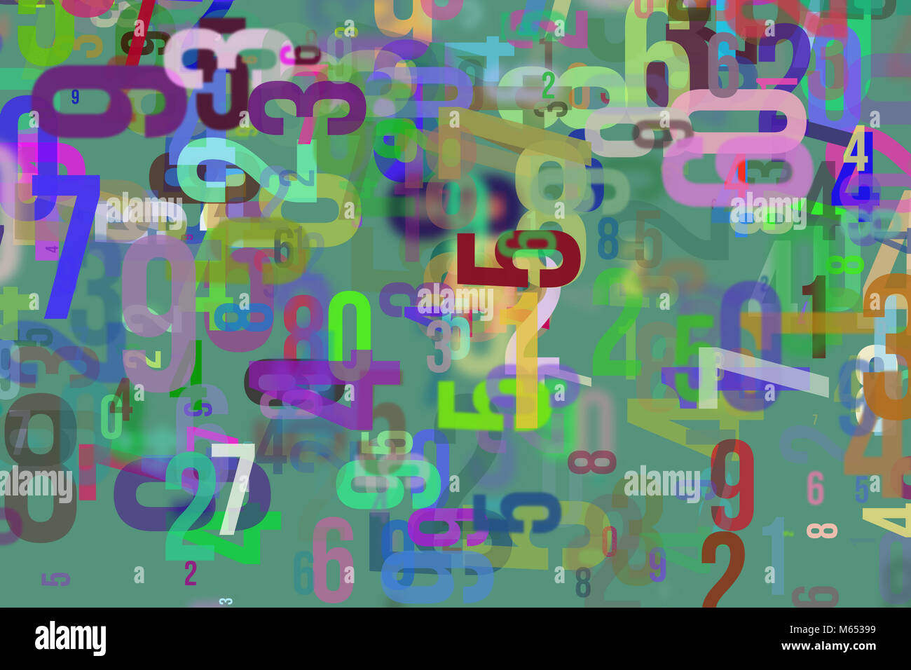 Colorful & blur number from 0 to 9, word cloud for education or ...