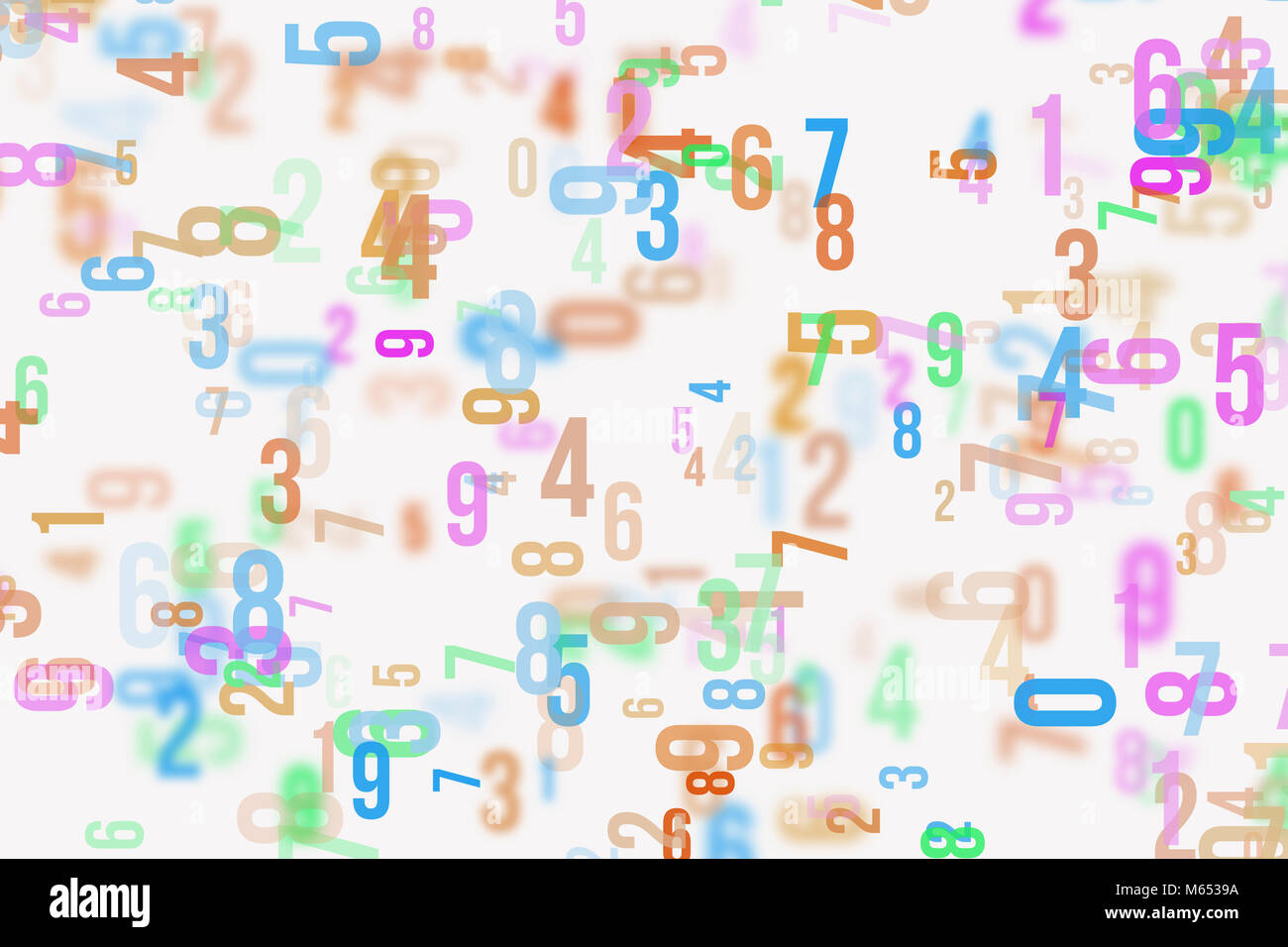 Colorful & blur number from 0 to 9, word cloud for education or ...