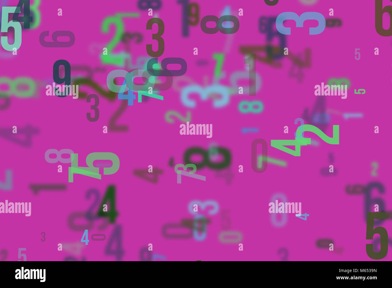 Colorful & blur number from 0 to 9, word cloud for education or ...