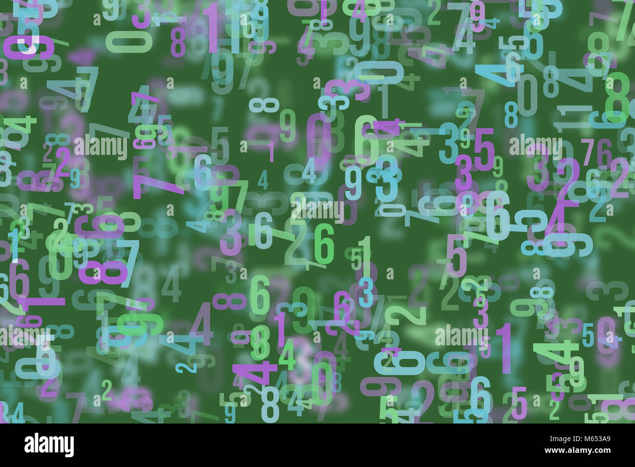 Colorful & blur number from 0 to 9, word cloud for education or ...