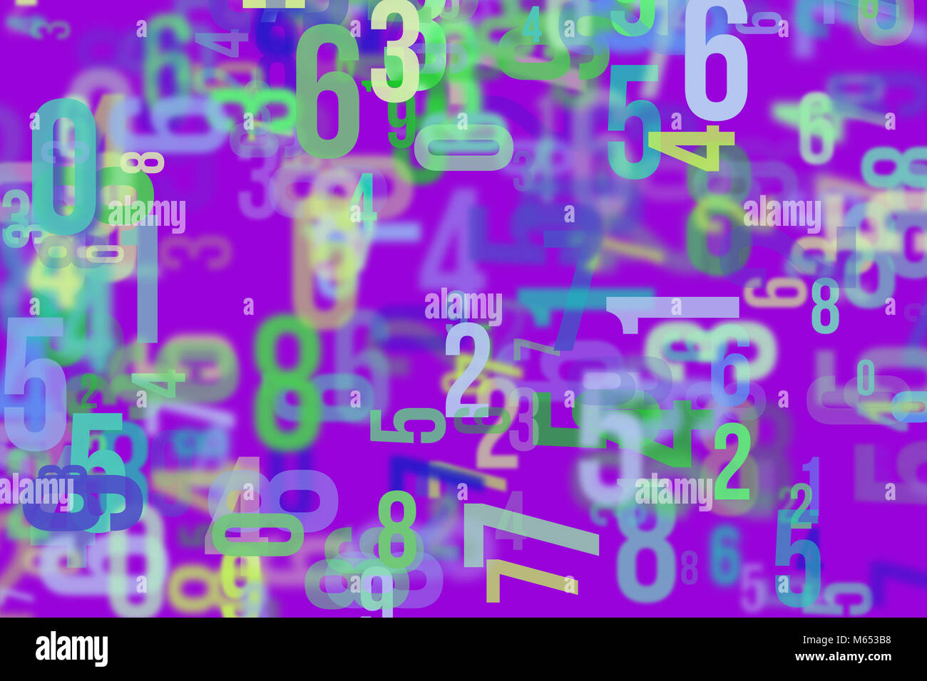 Colorful & blur number from 0 to 9, word cloud for education or ...