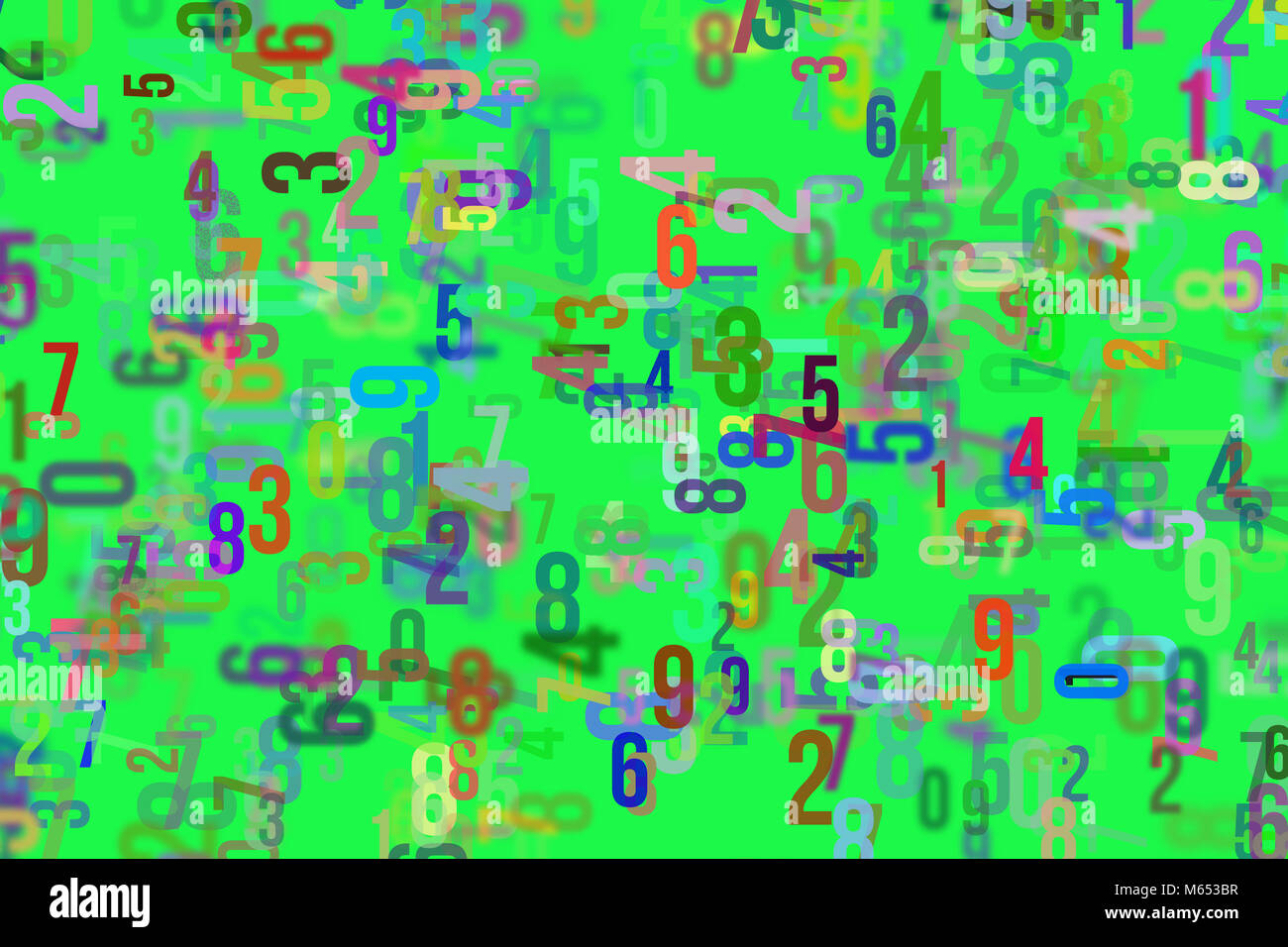 Colorful & blur number from 0 to 9, word cloud for education or ...