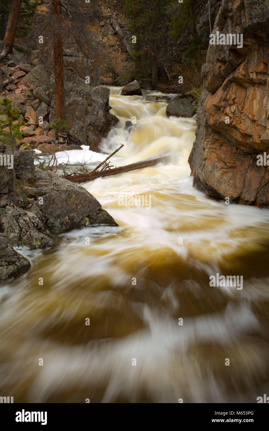 Big Thompson River along Fern Lake Trail, Rocky Mountain National Park ...