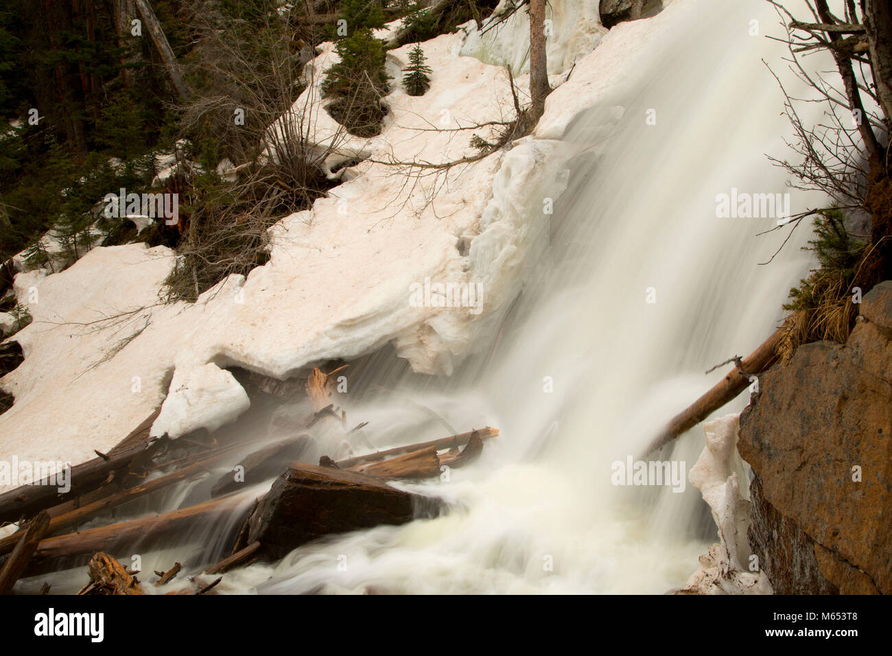 Fern Falls along Fern Lake Trail, Rocky Mountain National Park ...