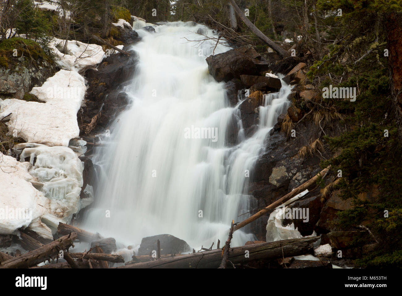 Fern Falls along Fern Lake Trail, Rocky Mountain National Park ...