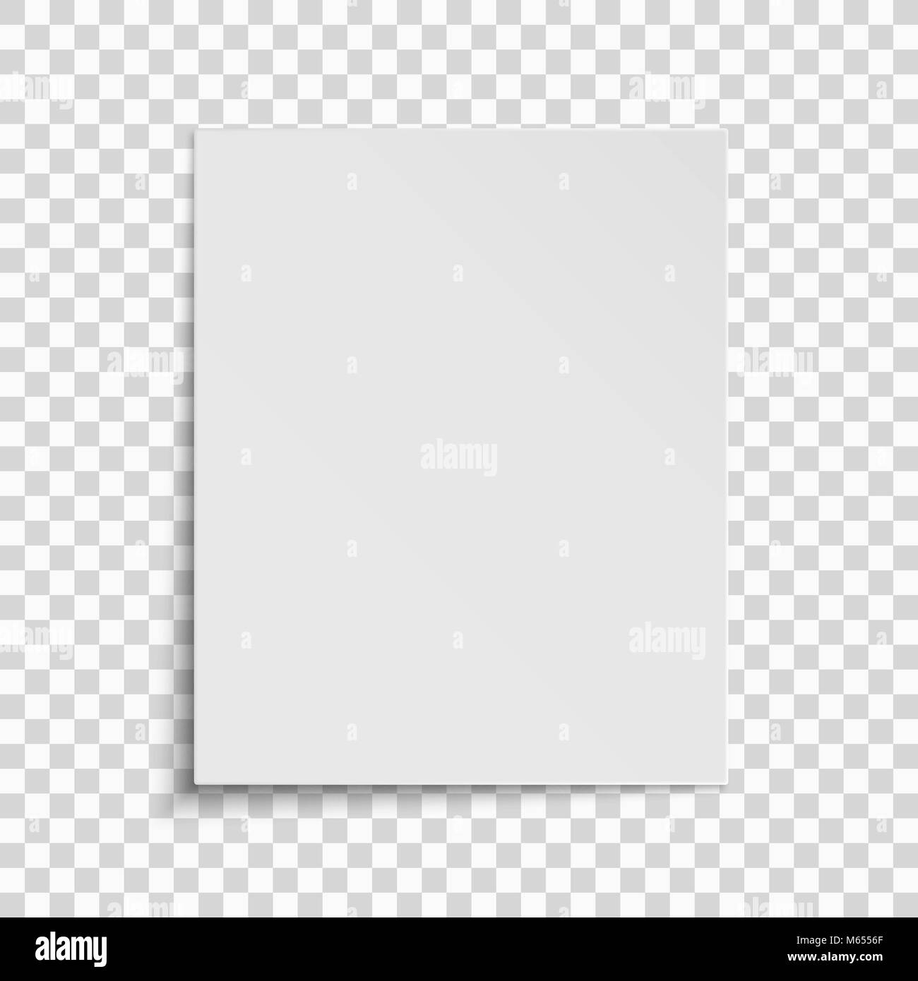 Realistic vertical white sheet of paper isolated on a transparent ...