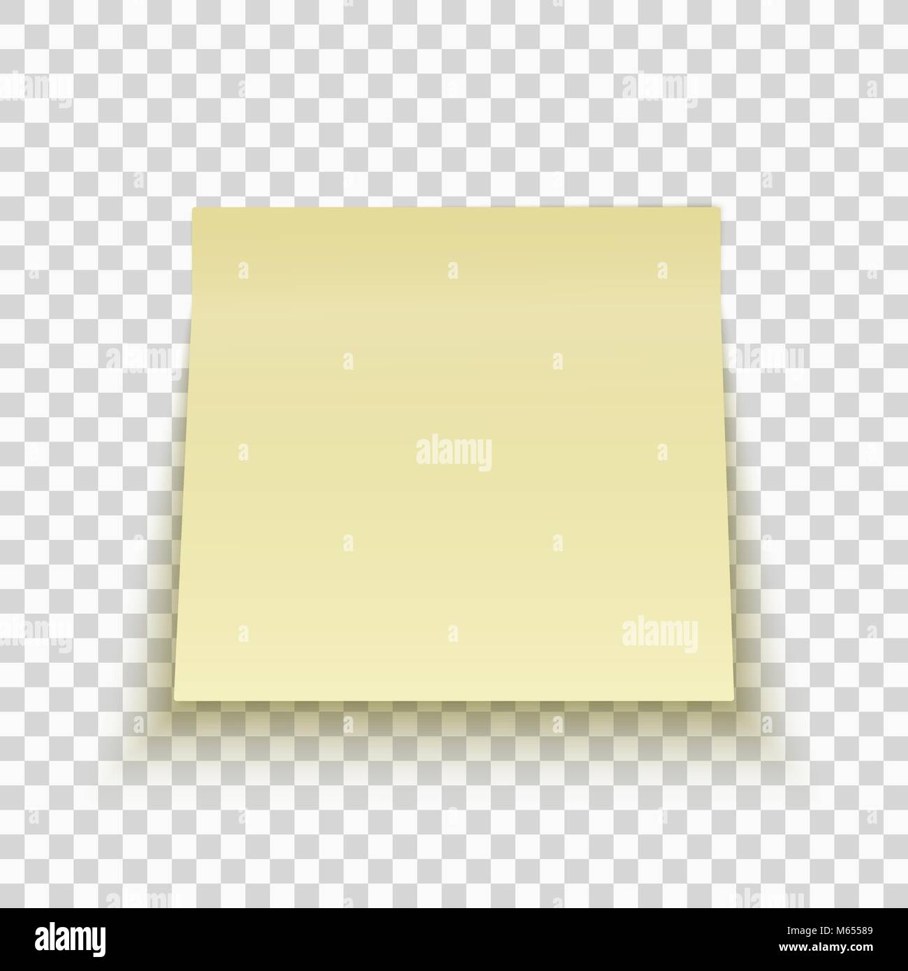 Yellow sticky note isolated on transparent background. Office note ...