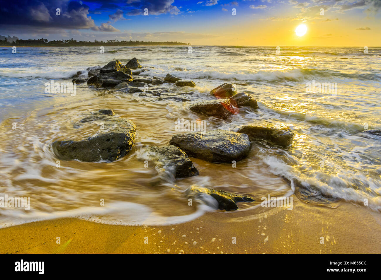 Coconut coast on Kauai, Hawaii Stock Photo - Alamy