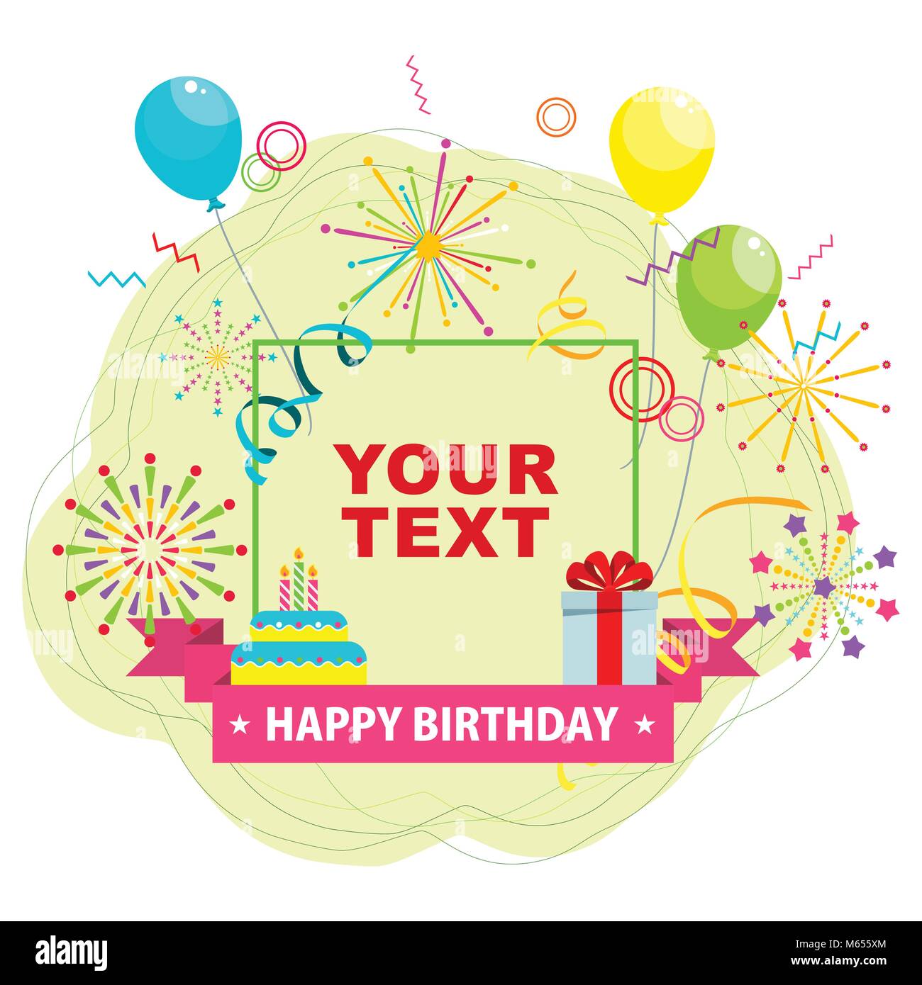 birthday card template Stock Vector Image & Art - Alamy