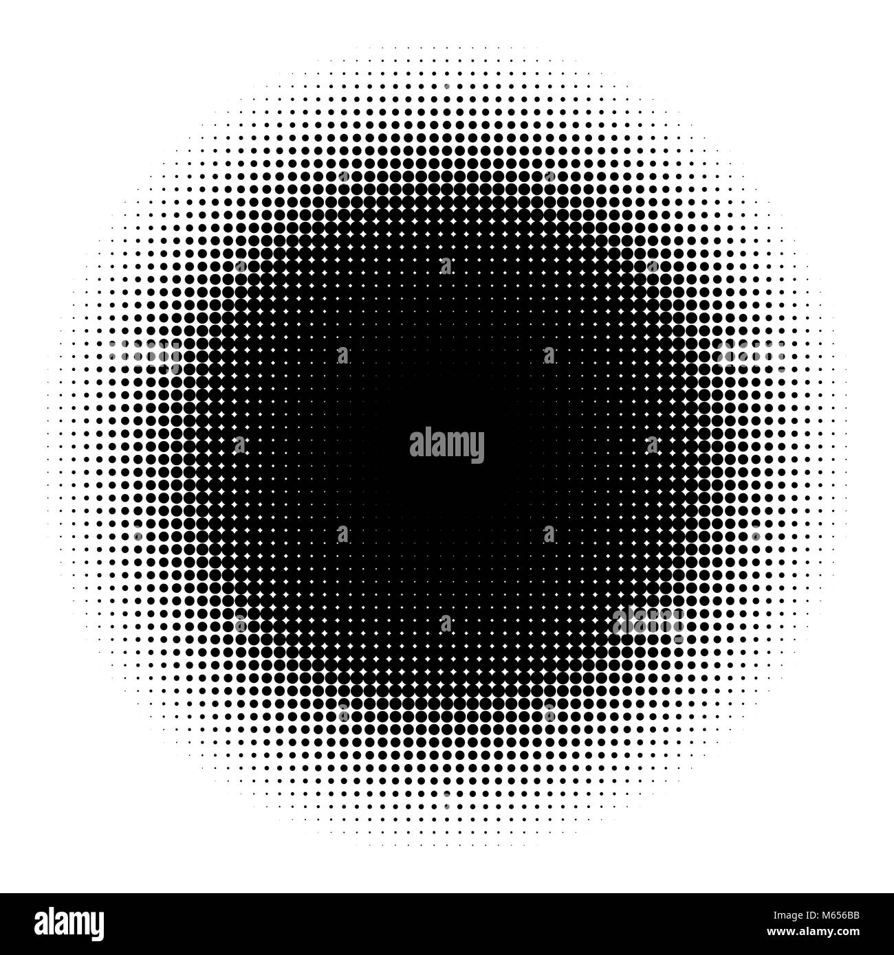 Halftone Element On White Background Circular Halftone Pattern Radial Gradient Vector